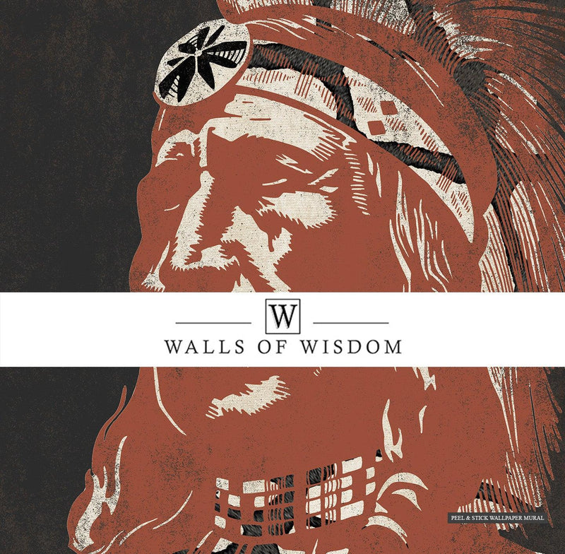 Modern Native American Chief Wallpaper - Big Print Art Indian Chief Mu ...