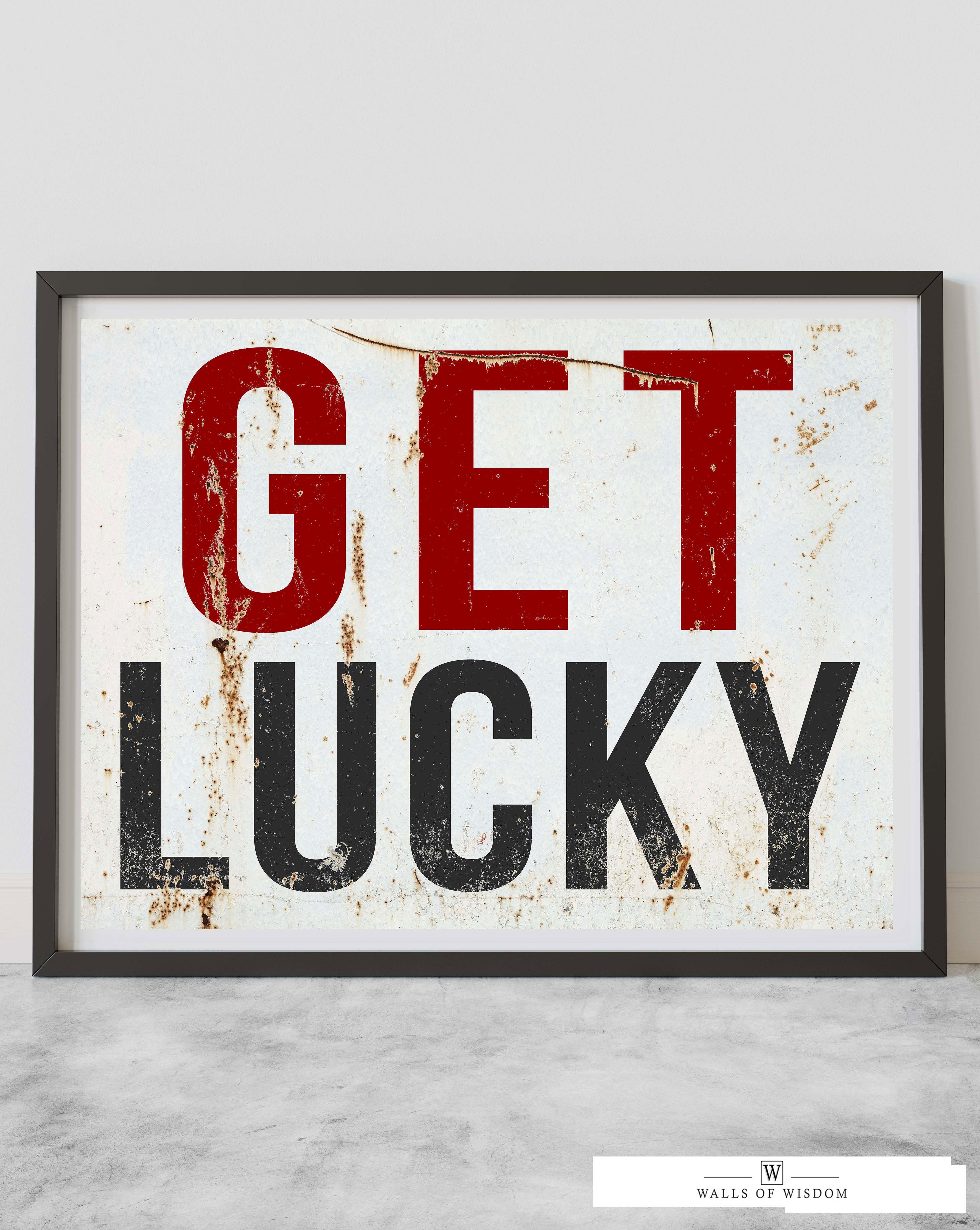 Get Lucky Humorous Bar Poster - Vintage Signage Print for Lounge ...