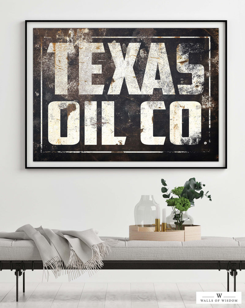 Texas Wall Art Oil Field Decor - TX Oil Co Poster Print – Walls of Wisdom