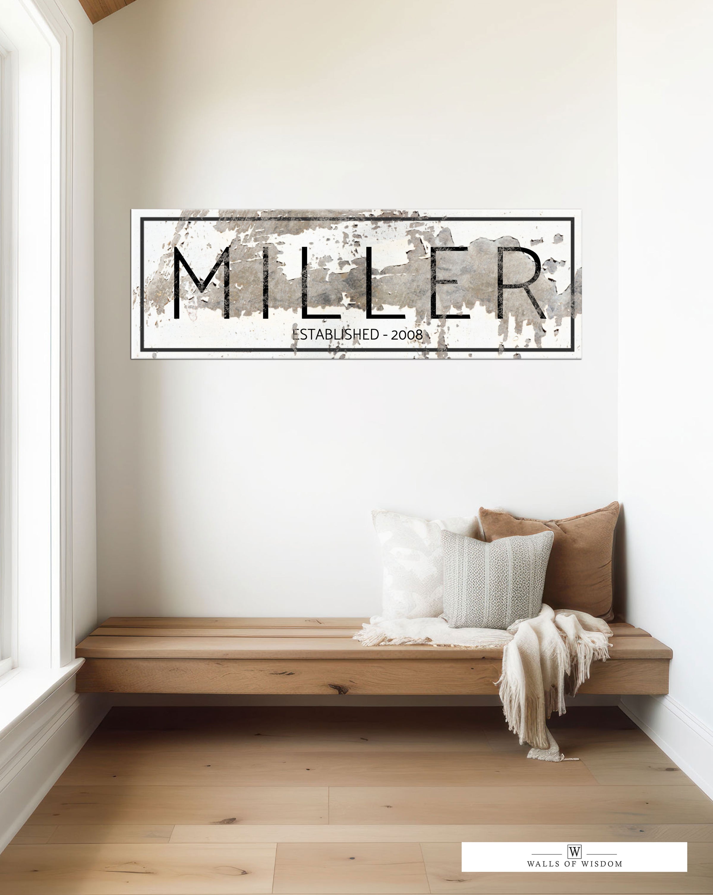 The Miller Sign - Personalized Chippy Farmhouse Canvas Wall Art NLSC01 ...