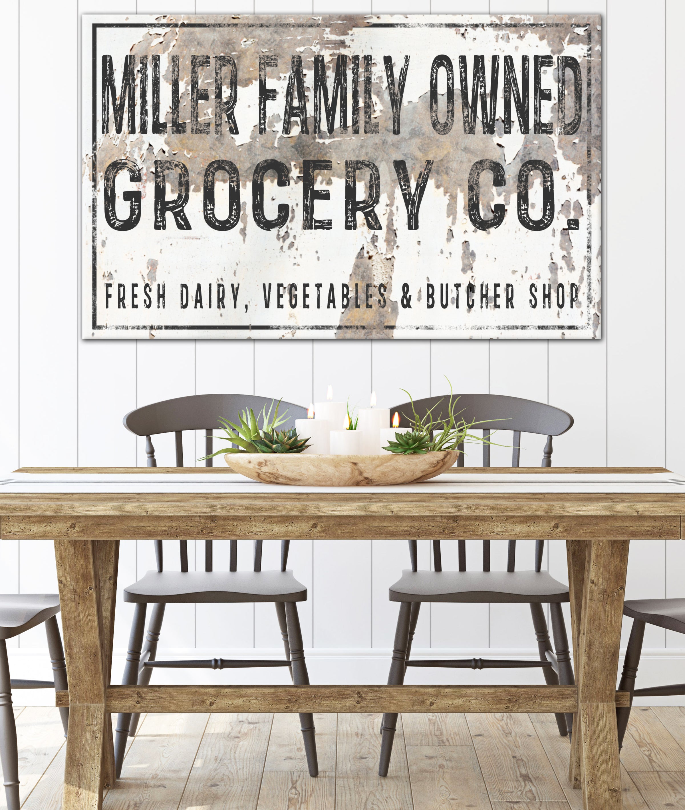 Personalized White Cottage Farm Farmhouse Canvas Wall Art - NLSC0125 ...