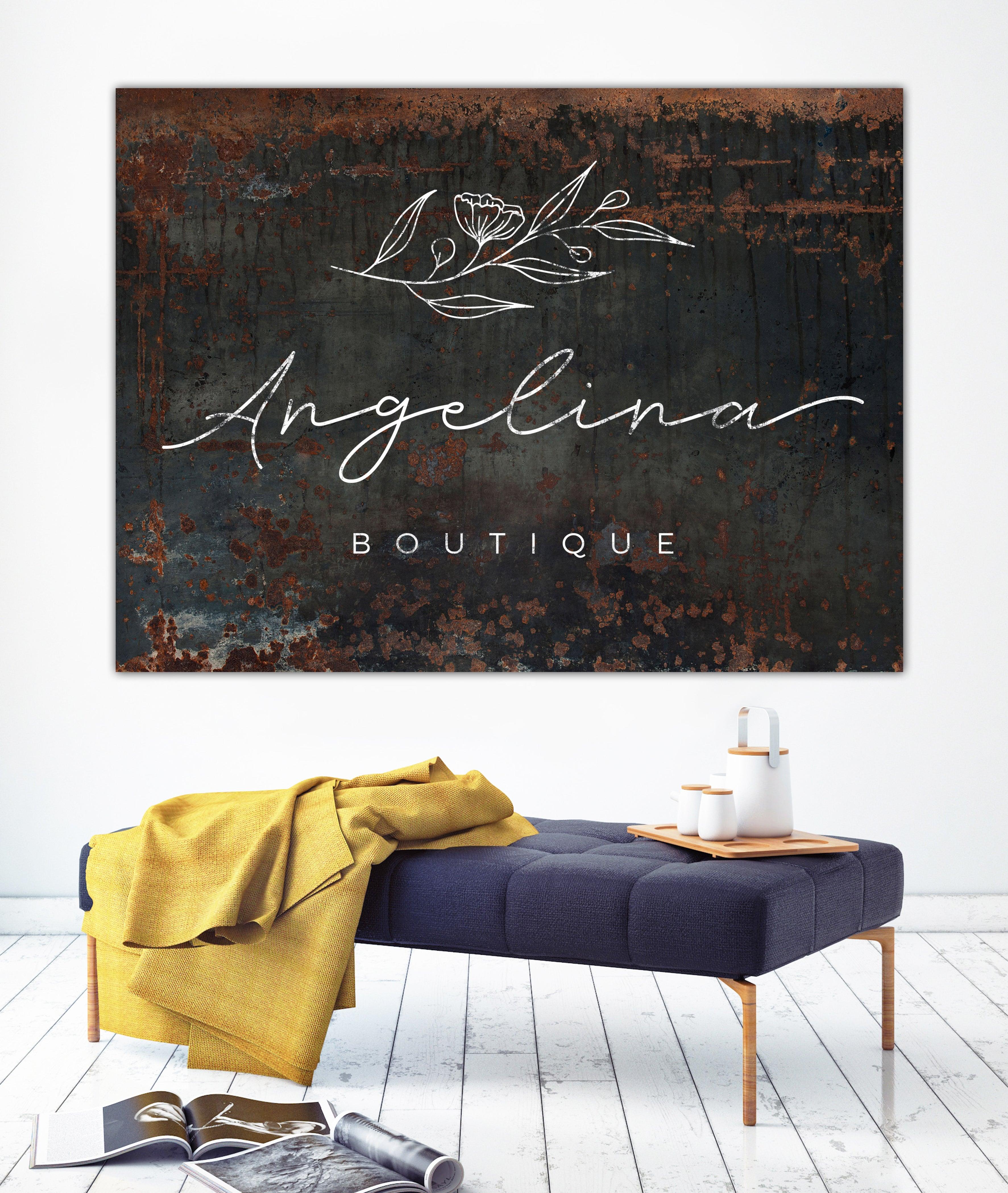 Distress Black Business Logo Sign Canvas Wall Art Print - LT3 – Walls ...